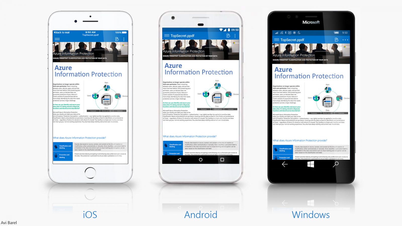 Microsoft AIP Cyber Security App UX design | iBarel