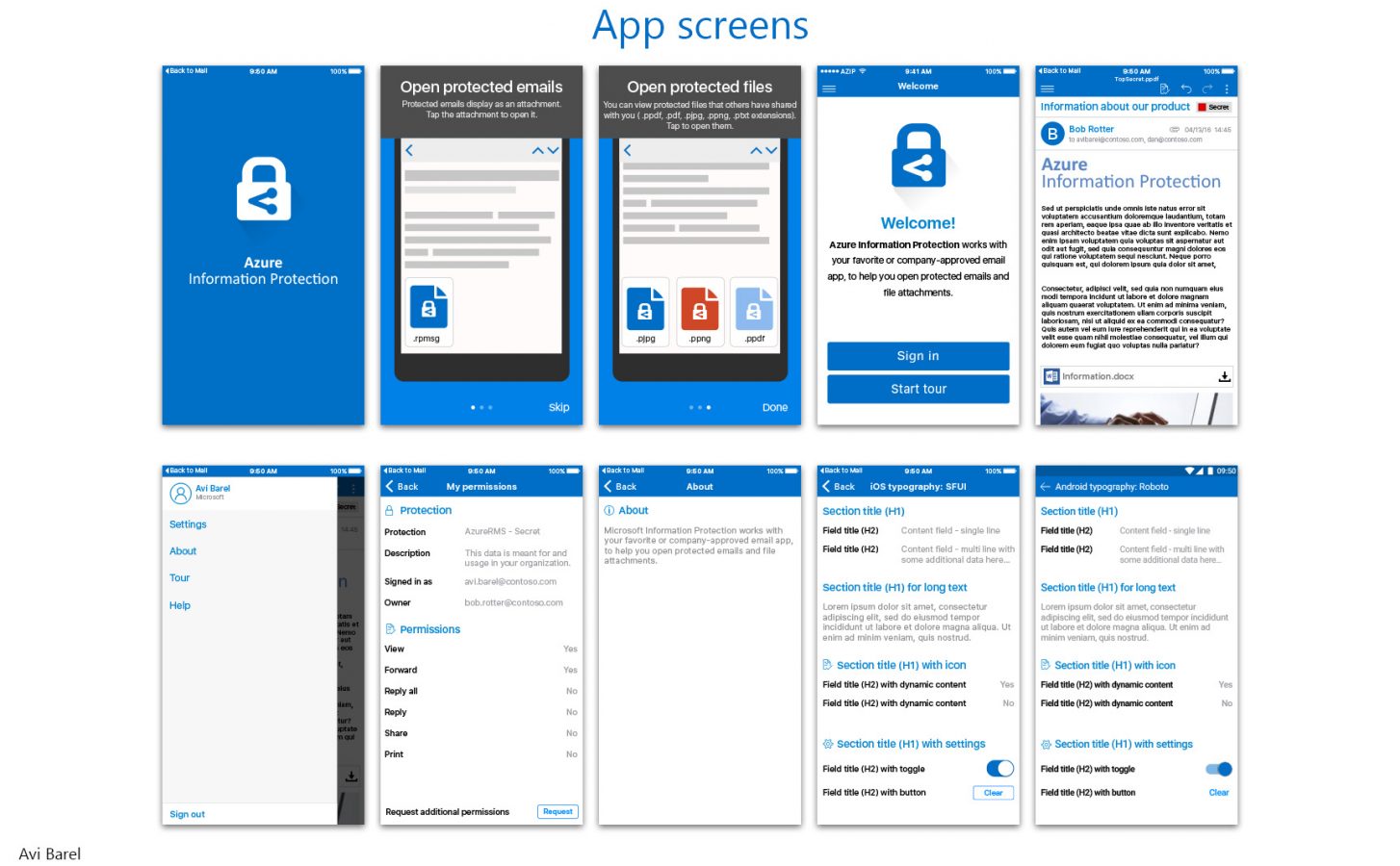 Microsoft AIP Cyber Security App UX design | iBarel