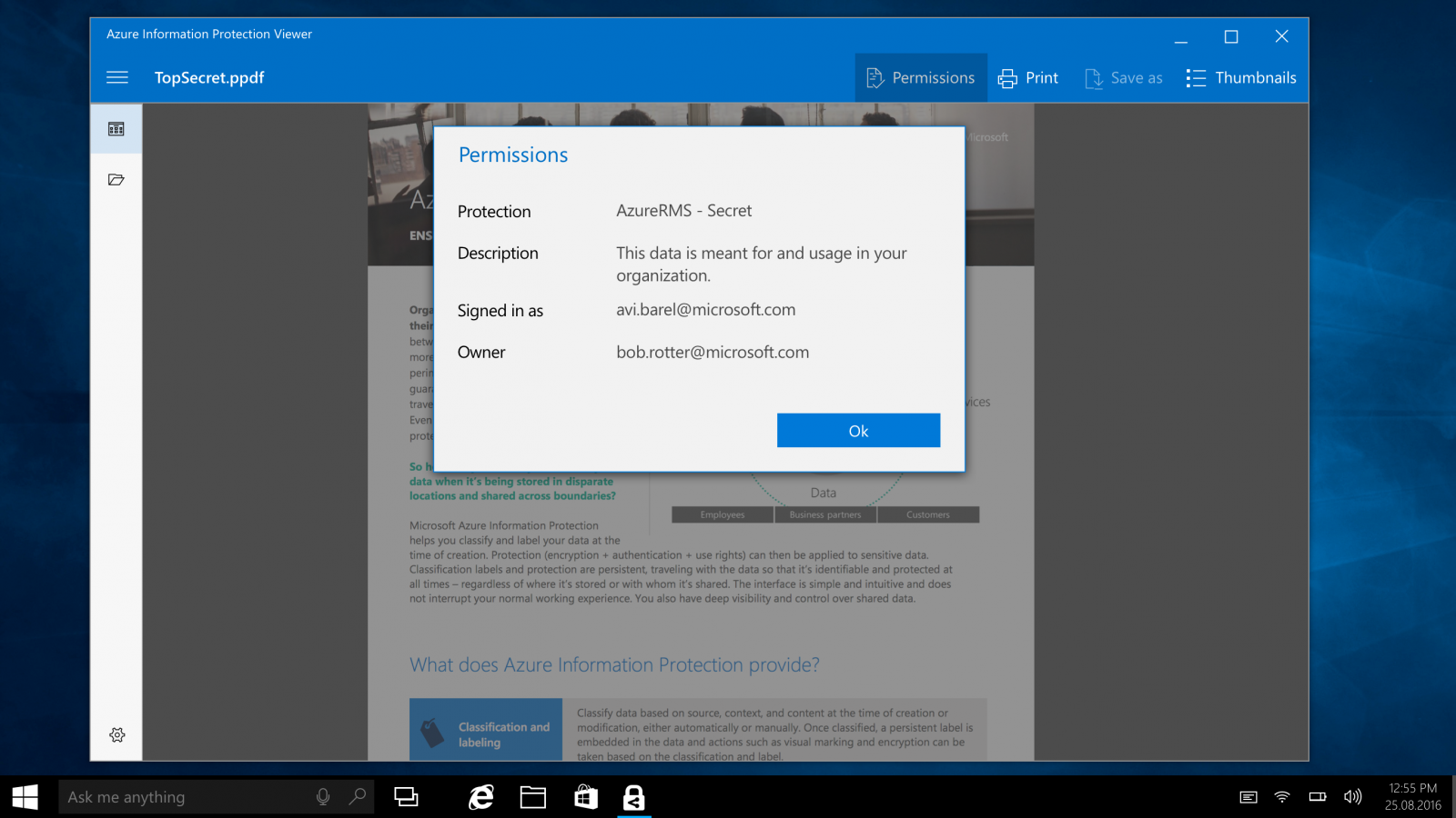 Microsoft AIP Cyber Security App UX design | iBarel